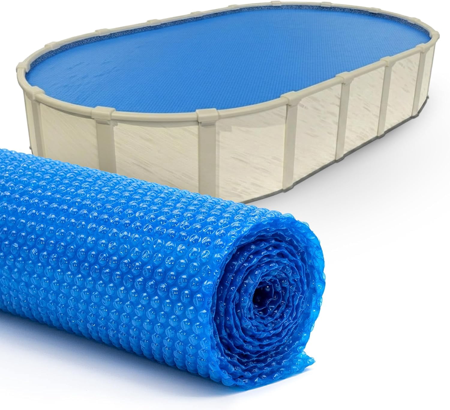 Sun2Solar Oval 800 Series Blue Swimming Pool Solar Cover, 15' x 30 ...
