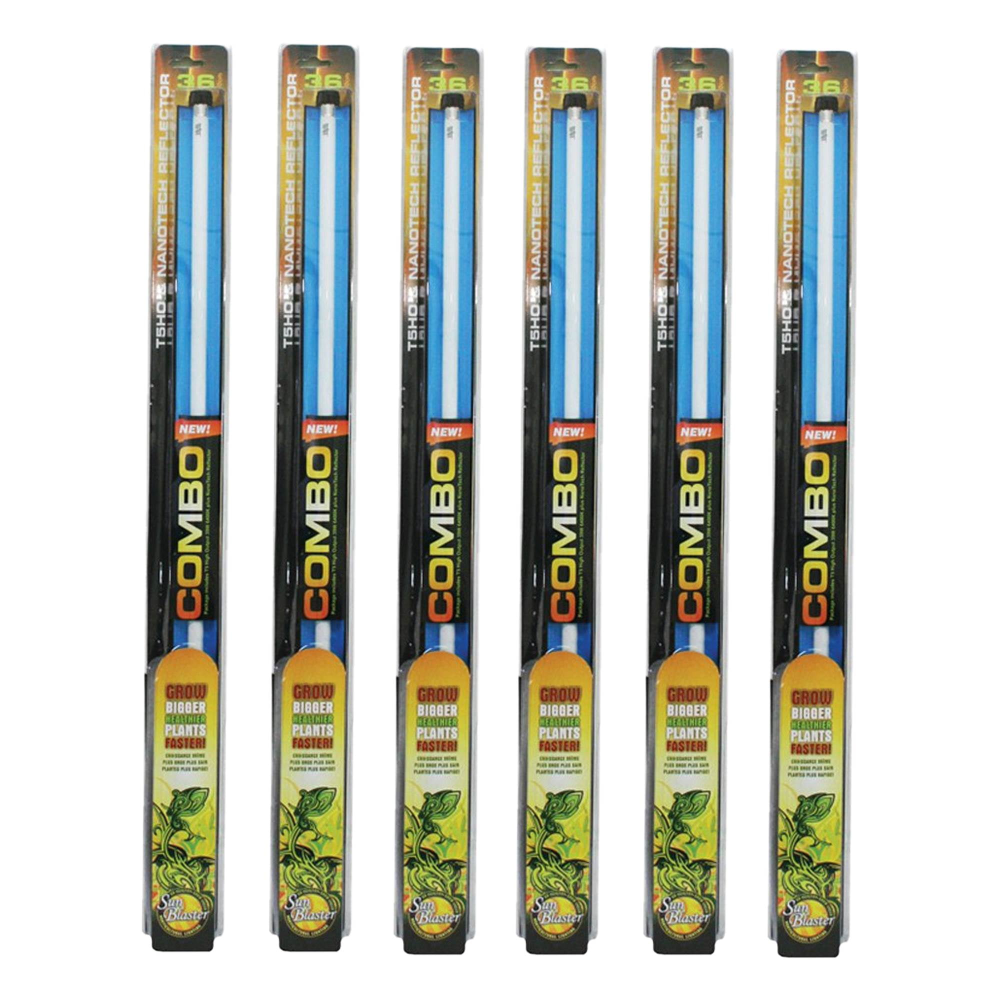 SunBlaster 39W 6400K NanoTech T5HO Reflector with 3' Light Fixture, 6 ...