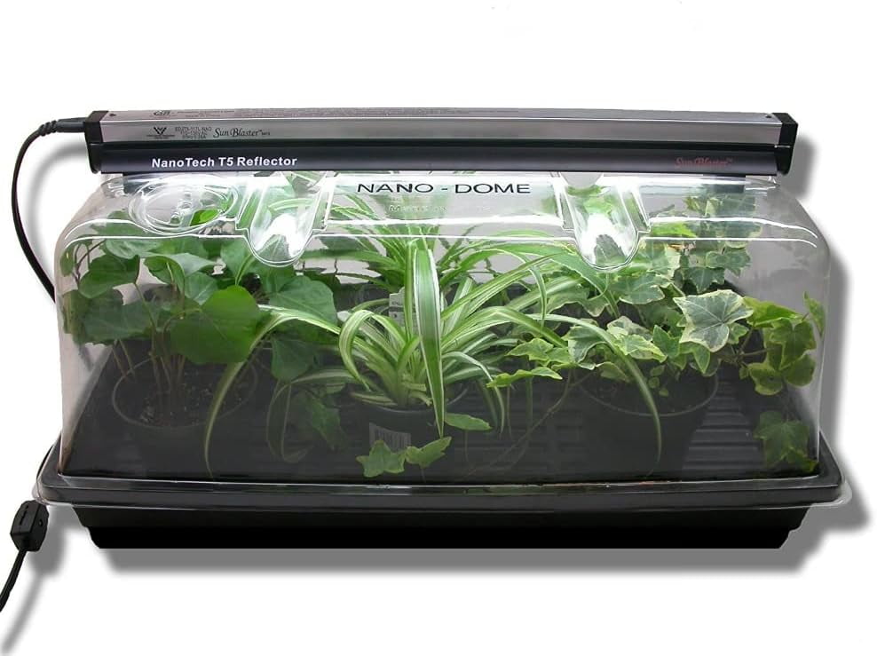 SunBlaster Nano Dome Combo Kit - Greenhouse - Clear Dome with Metal ...