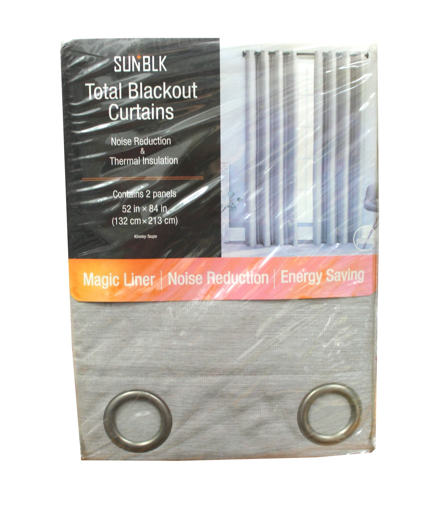 SunBlk Total Blackout Curtains 52 x 84 In. 2 Panels Kinsley Taupe - Walmart Business Supplies