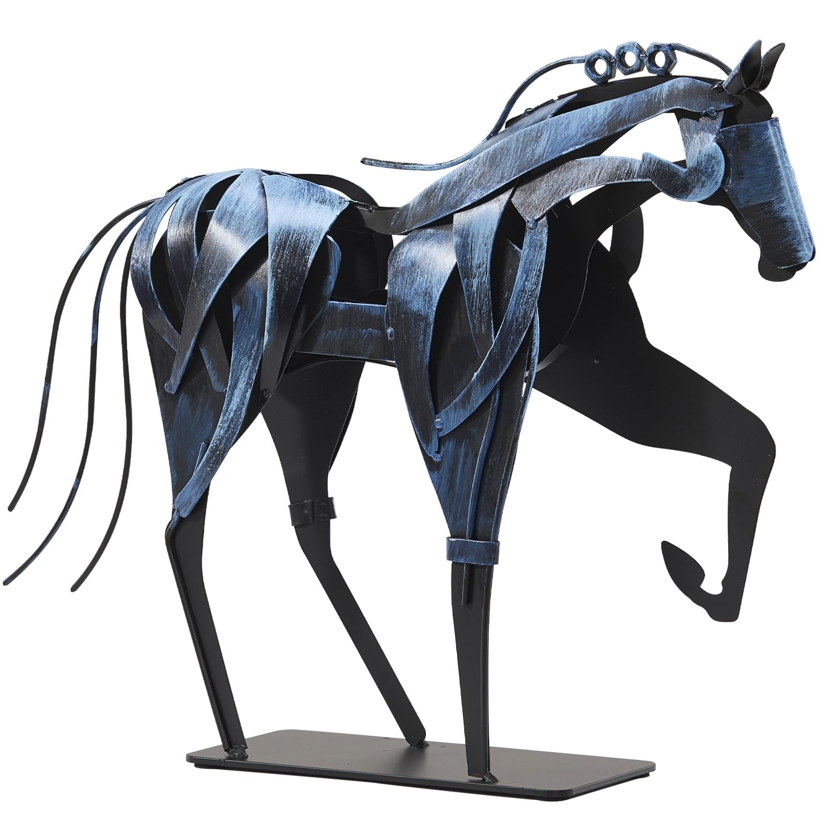 SunBlogs Art Handmade Horse Statue - Unique Rustic Decor for Office ...