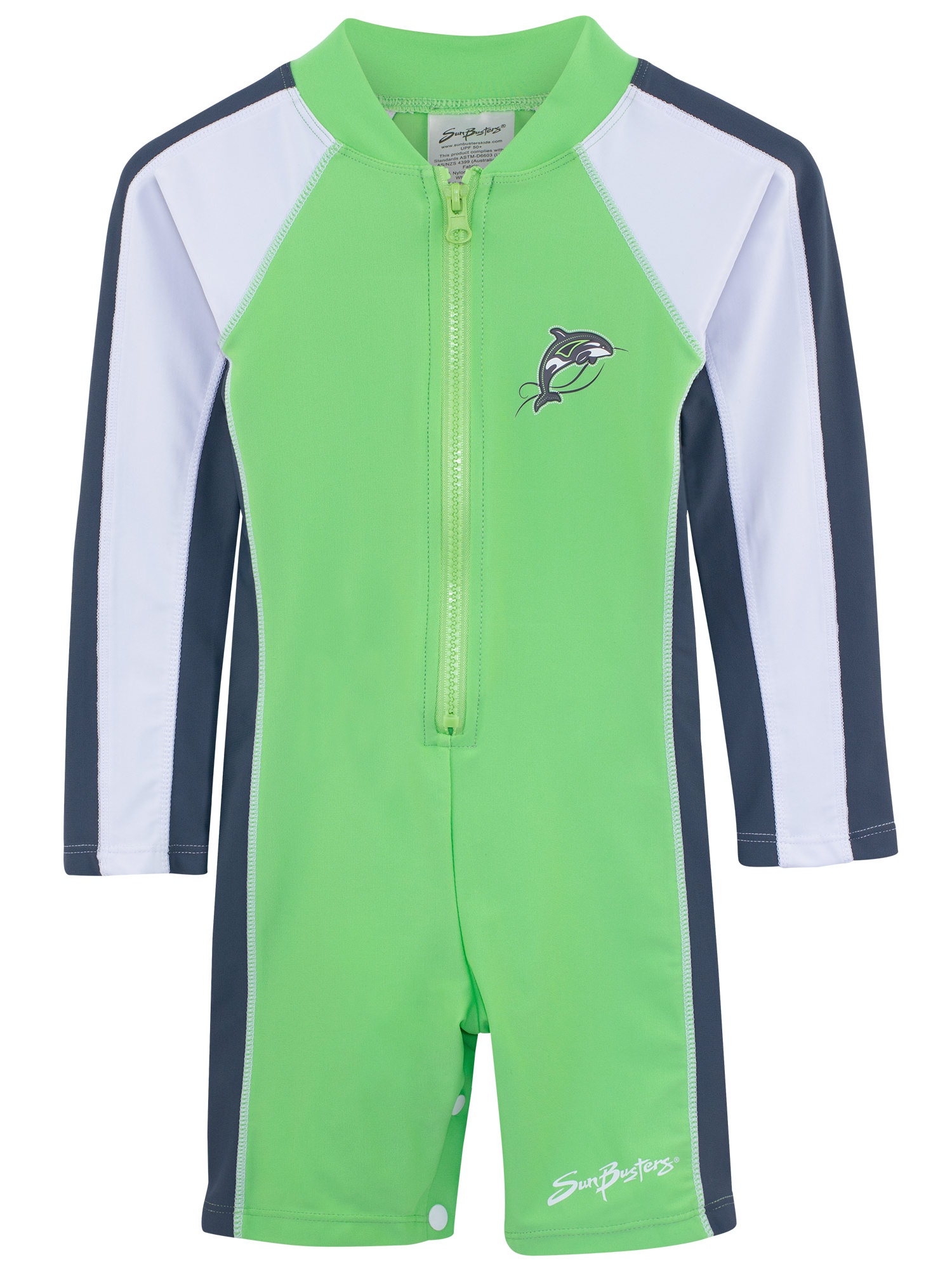 SunBusters Boys L/S Sunsuit(UPF 50+), Mantis, 6/12 mos - Walmart.com