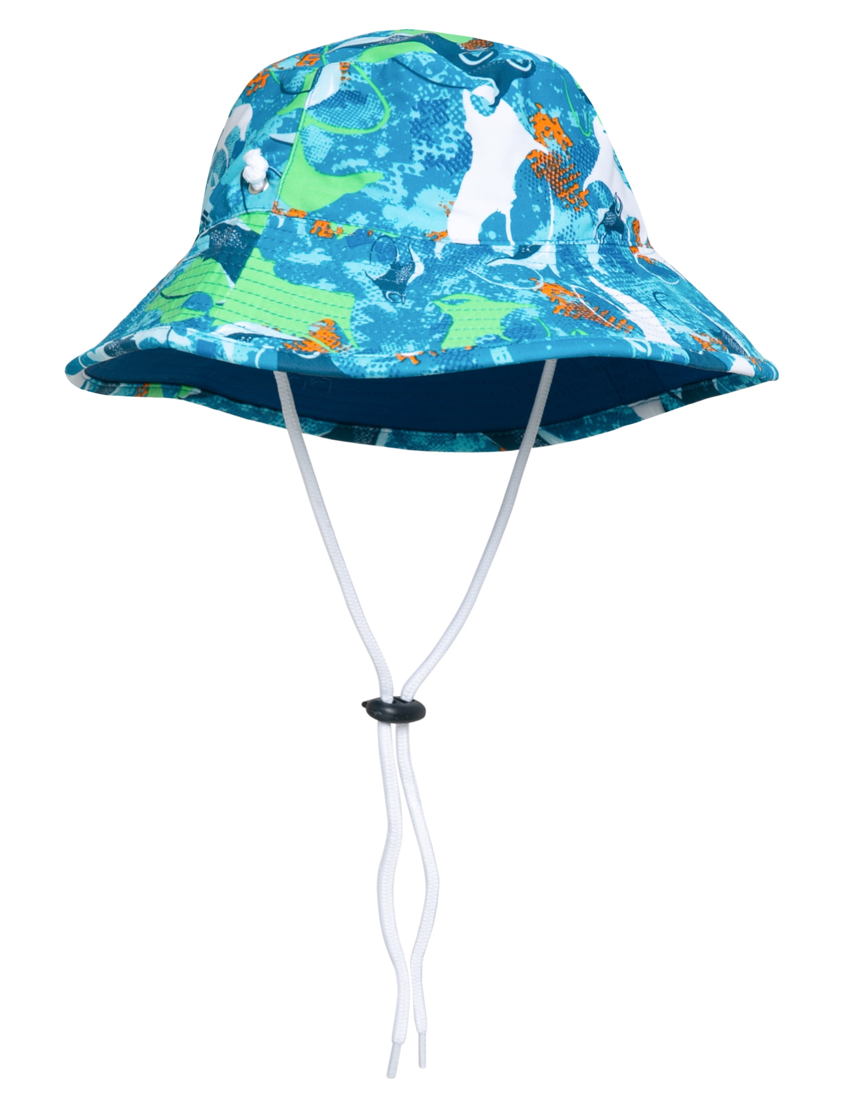 SunBusters Boys Reversible Bucket Hat (UPF 50+), Sapphire Manta Ray ...