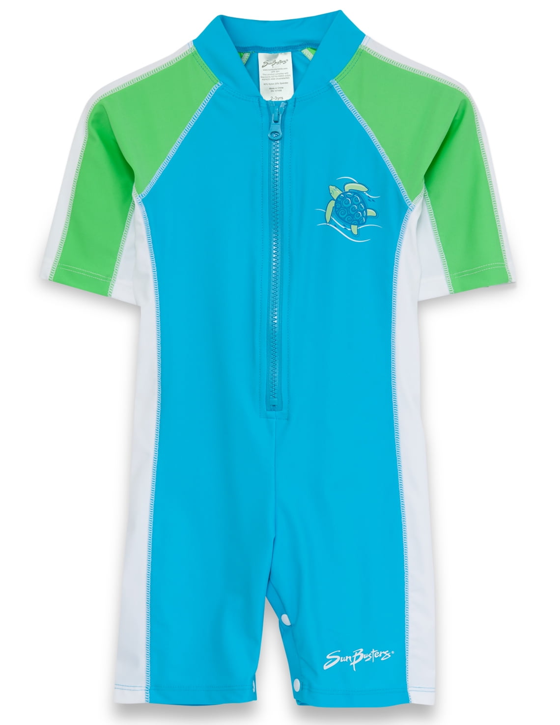 SunBusters Girls S/S Sunsuit(UPF 50+), Blueberry/Lime, 12/18 mos ...