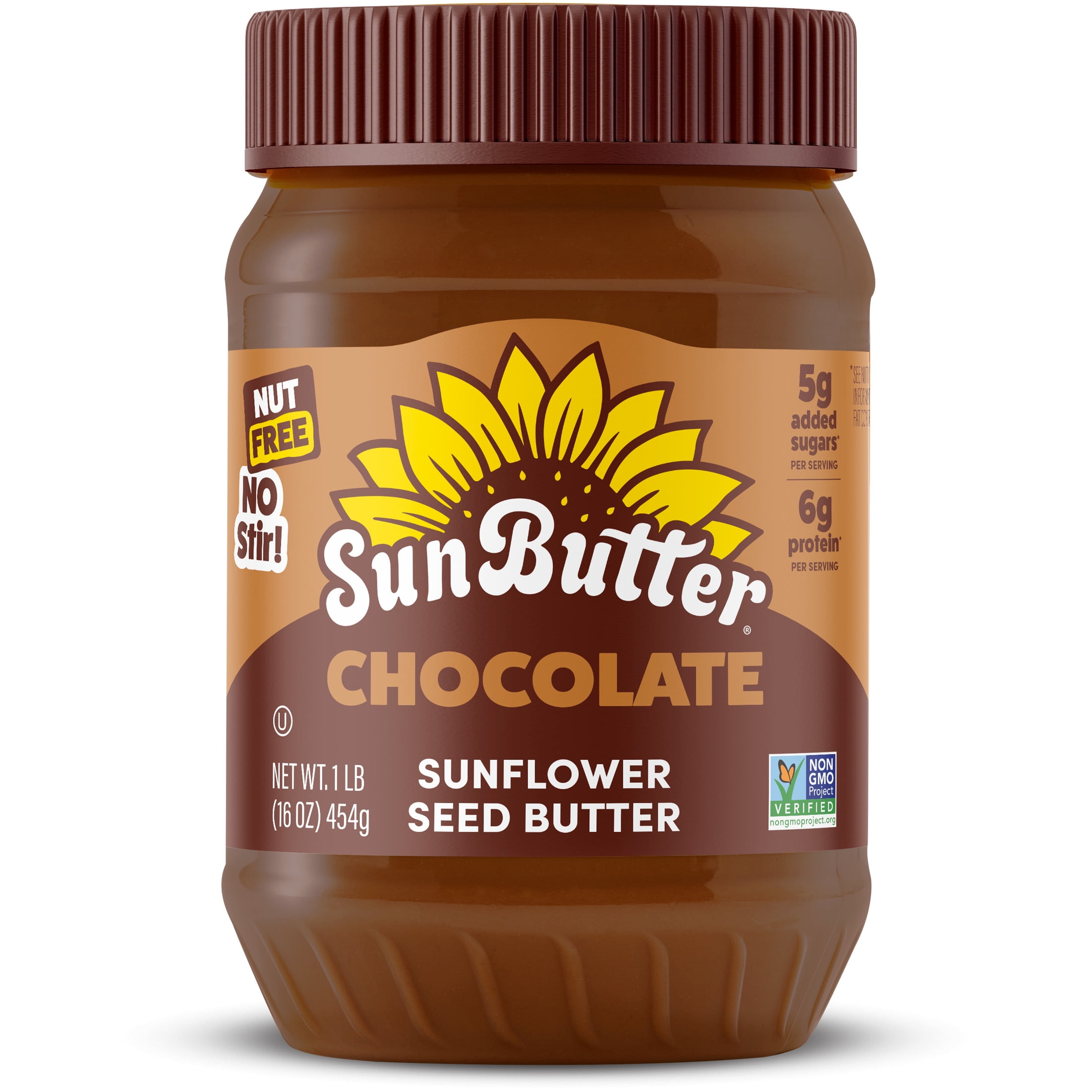 SunButter Regular 16 oz Jar, Nut-Free Chocolate Sunflower Butter Spread ...