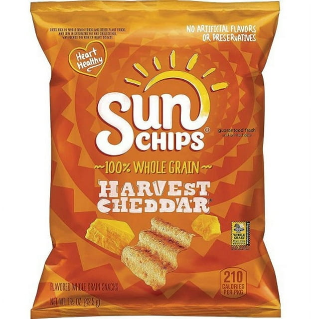 SunChips Harvest Cheddar Flavored Multigrain Snacks, 1.5 Oz Bag/64 ...
