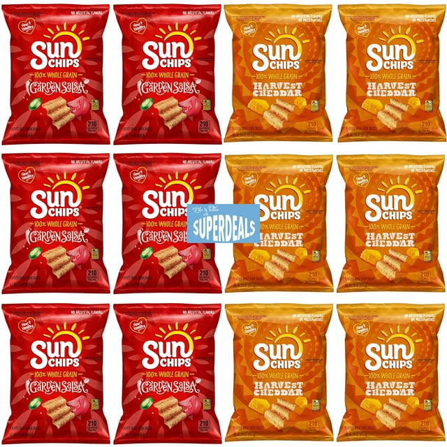 SunChips Multigrain Variety Pack Snack Chips, 1.5 oz Bags (Pack of 12 ...