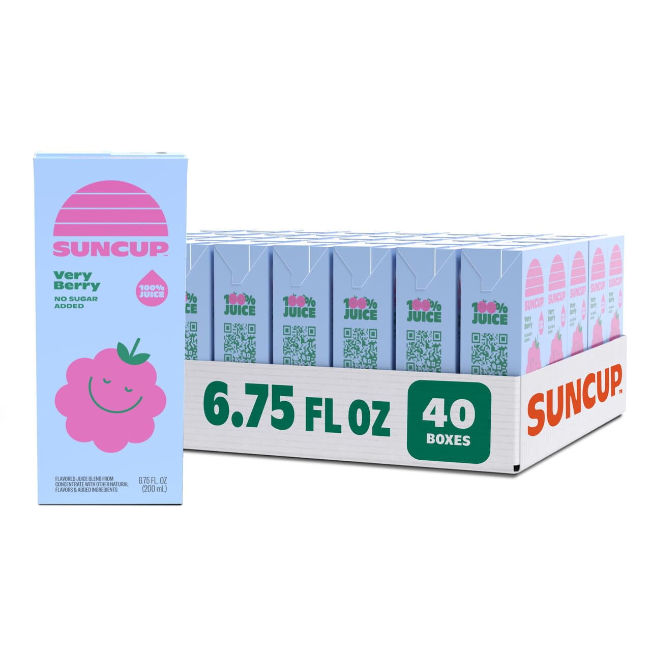 SunCup Juice - Very Berry (40 Pack) 6.75 oz Juice Box with Straw ...