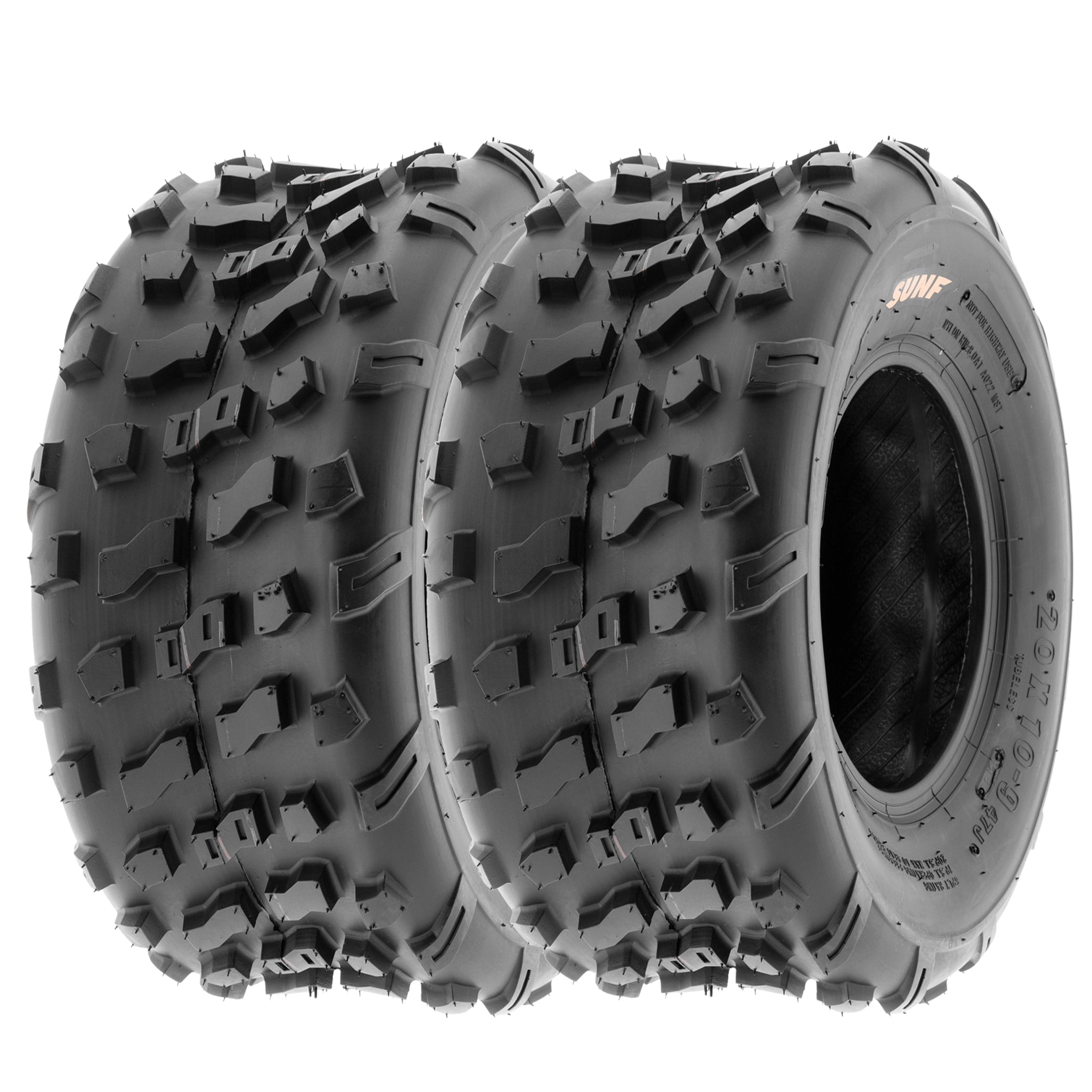 SunF All Terrain ATV UTV Quad Tires 20x10-9 20x10x9 4 PR A022 (Pair of ...