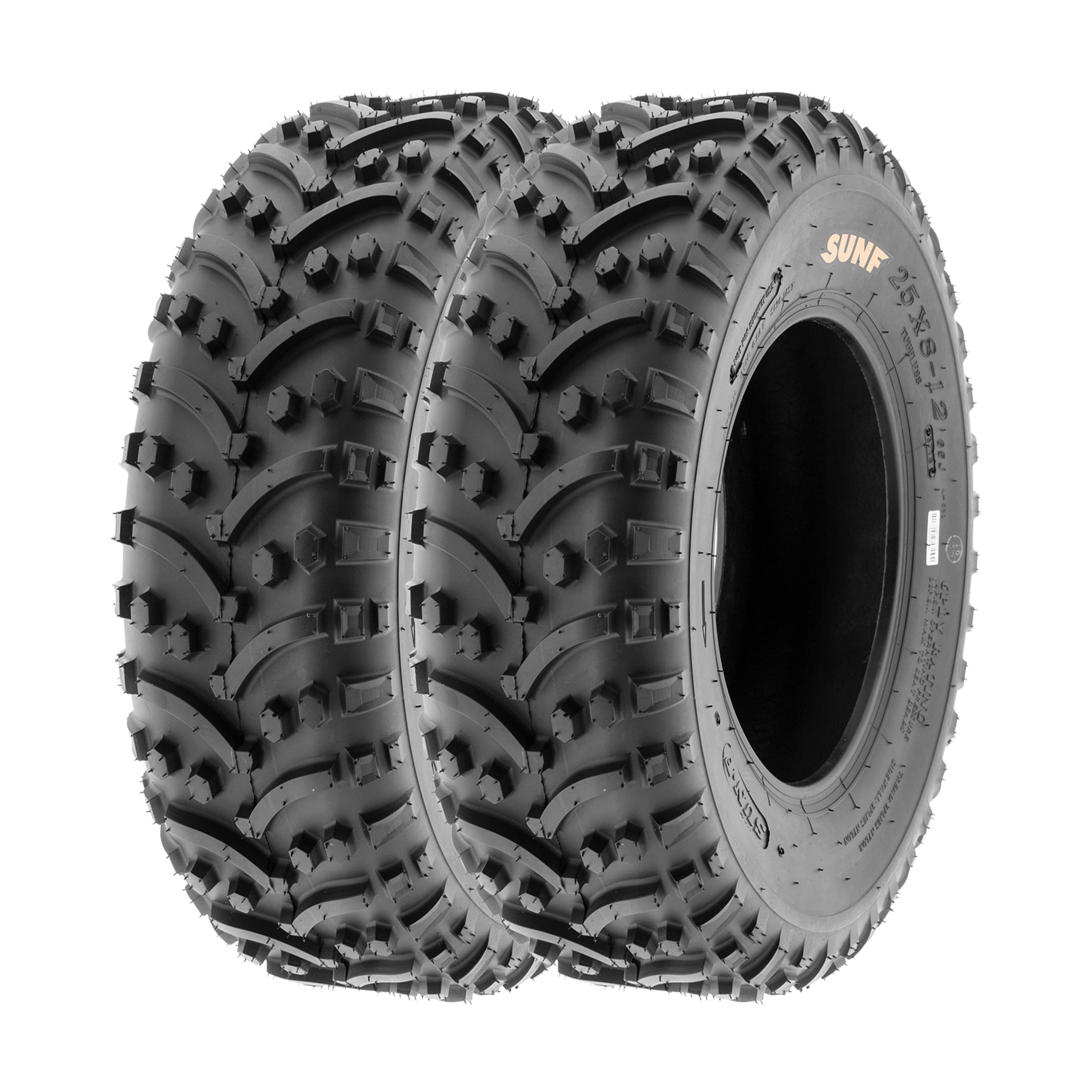 SunF All Terrain ATV UTV Quad Tires 25x8-12 25x8x12 6 PR A032 (Pair of ...