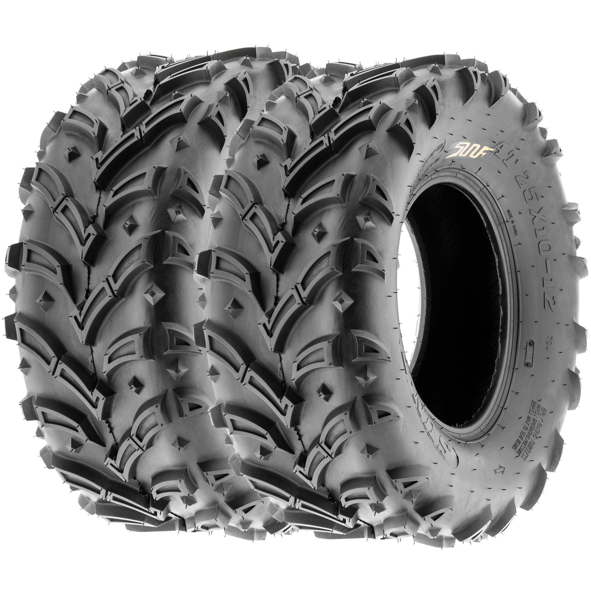 SunF A024 ATV UTV Off-Road Tires, 25x10-12, 6 PR, All-Terrain ...
