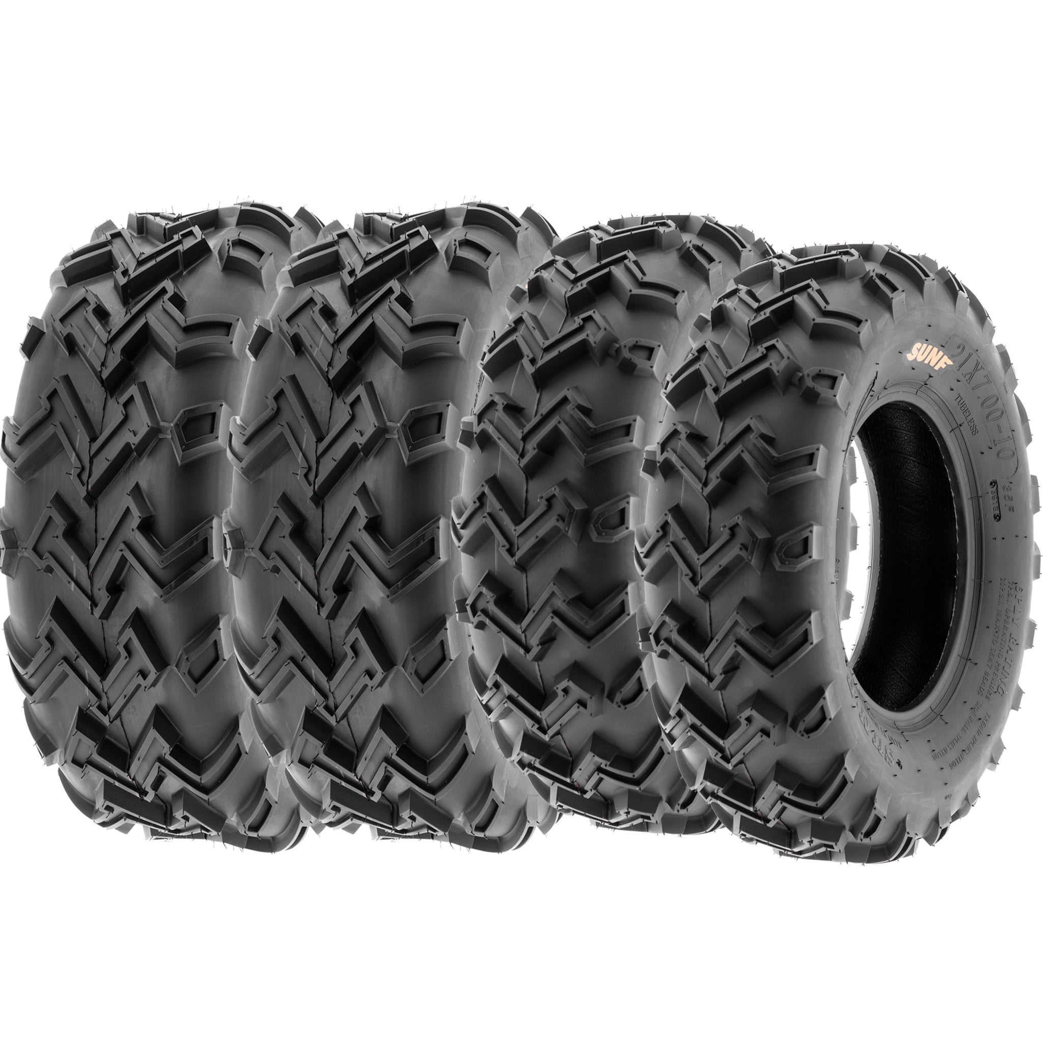 SunF All Terrain ATV UTV Quad Tires 21x7-10 & 22x10-10 6 PR A001 (Complete Full Set of 4 ...
