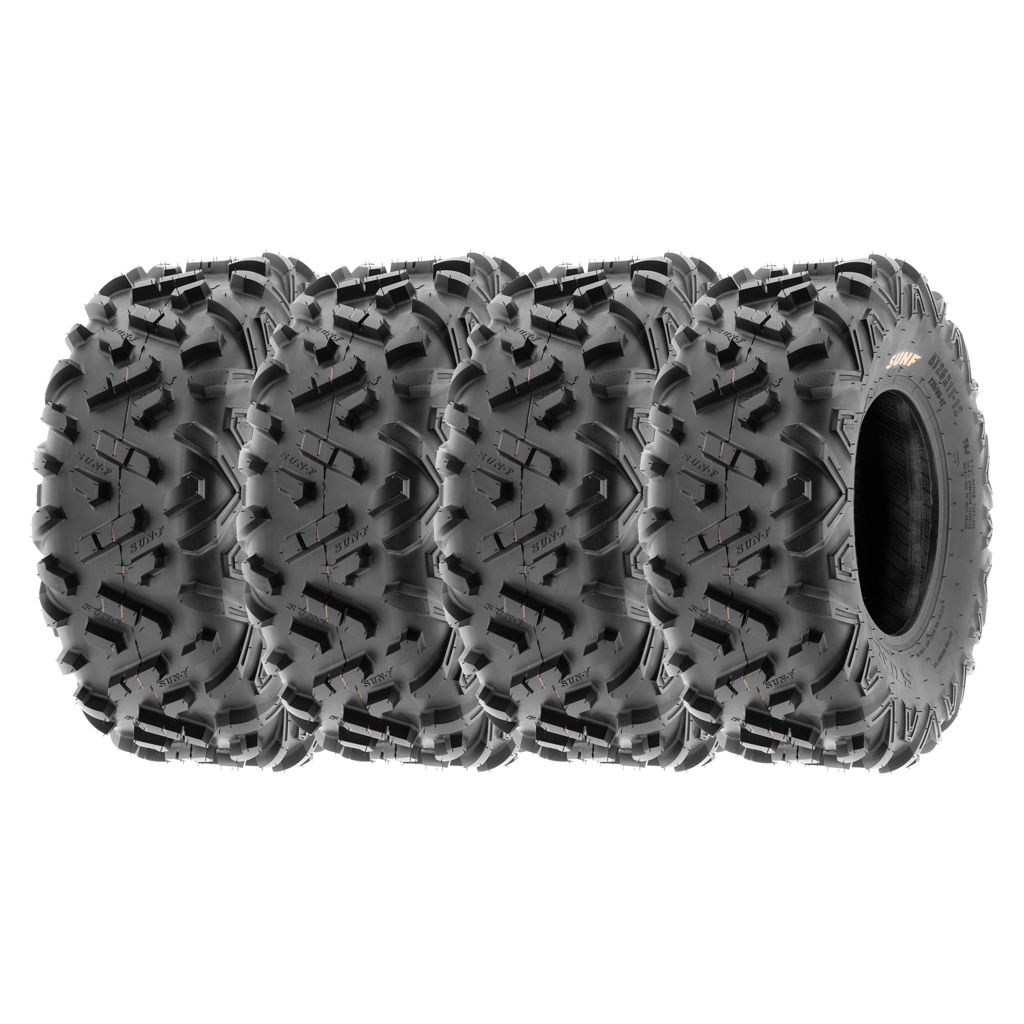 SunF ATV/UTV All Terrain Quad Tire 22x10-9 6PR Tubeless A051 (Set of 4 ...