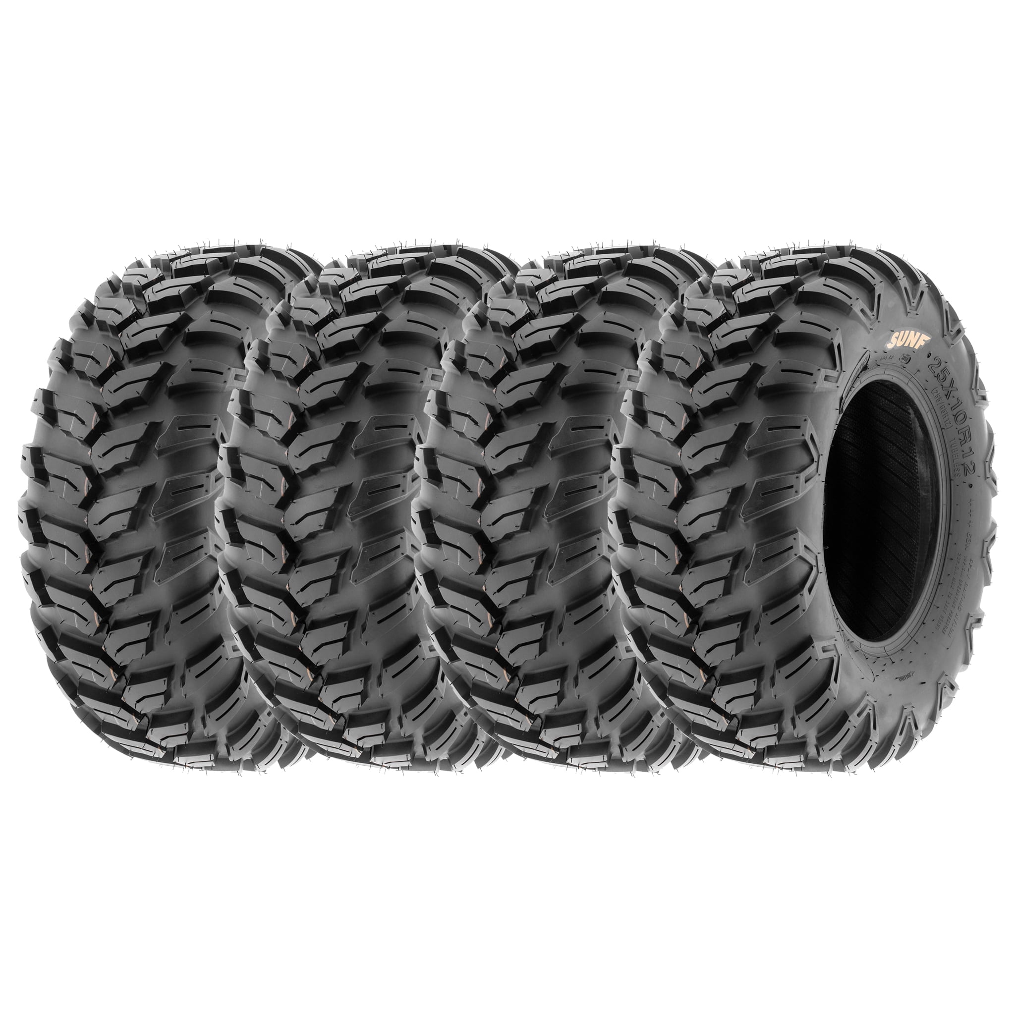 SunF All Terrain ATV UTV Quad Tires 25x10-12 6PR A043 (Set of 4 ) - Walmart.com