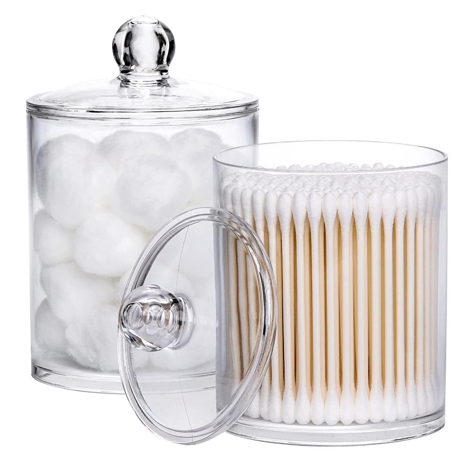 SunFlower Company 4 Pack Qtip Holder Dispenser Cotton Ball, Cotton Swab ...