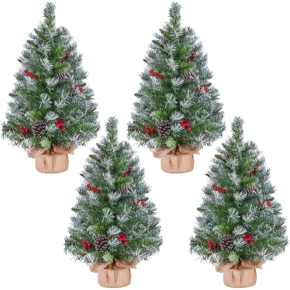 SunGrand 2ft/3ft Tabletop Christmas Trees, Battery-Operated Mini ...