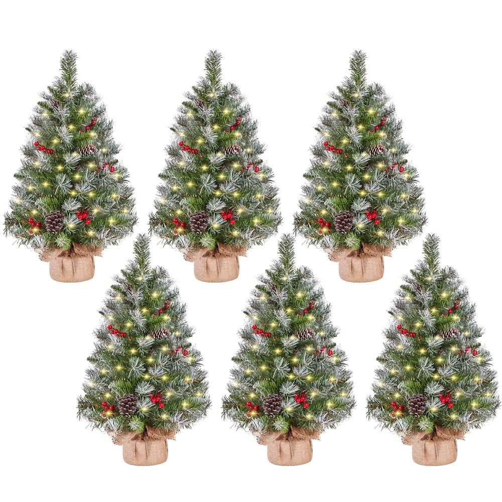 SunGrand 2ft/3ft Tabletop Christmas Trees, Battery-Operated Mini ...