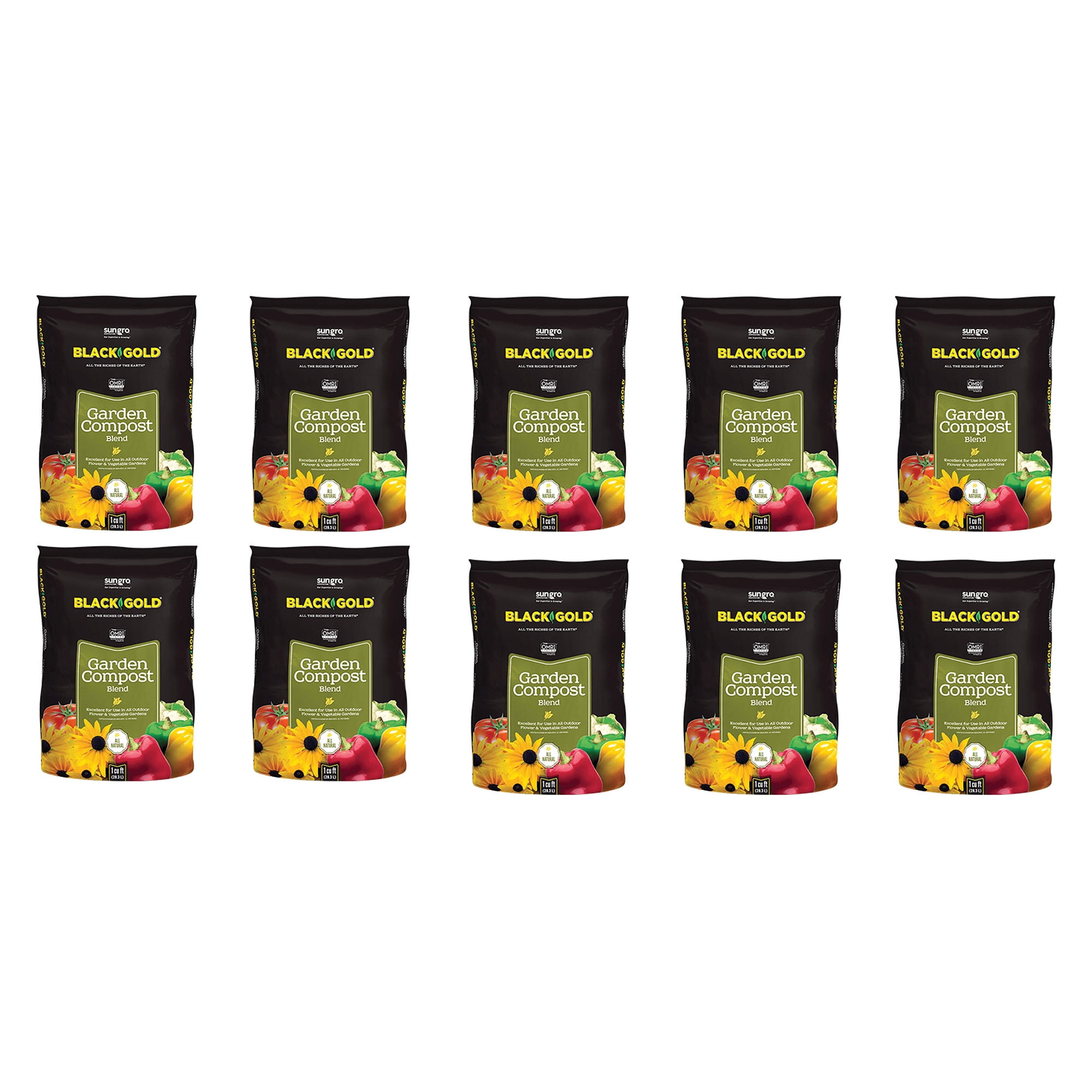 SunGro Black Gold Natural Organic Garden Compost Potting Mix, 1 Cu Ft ...