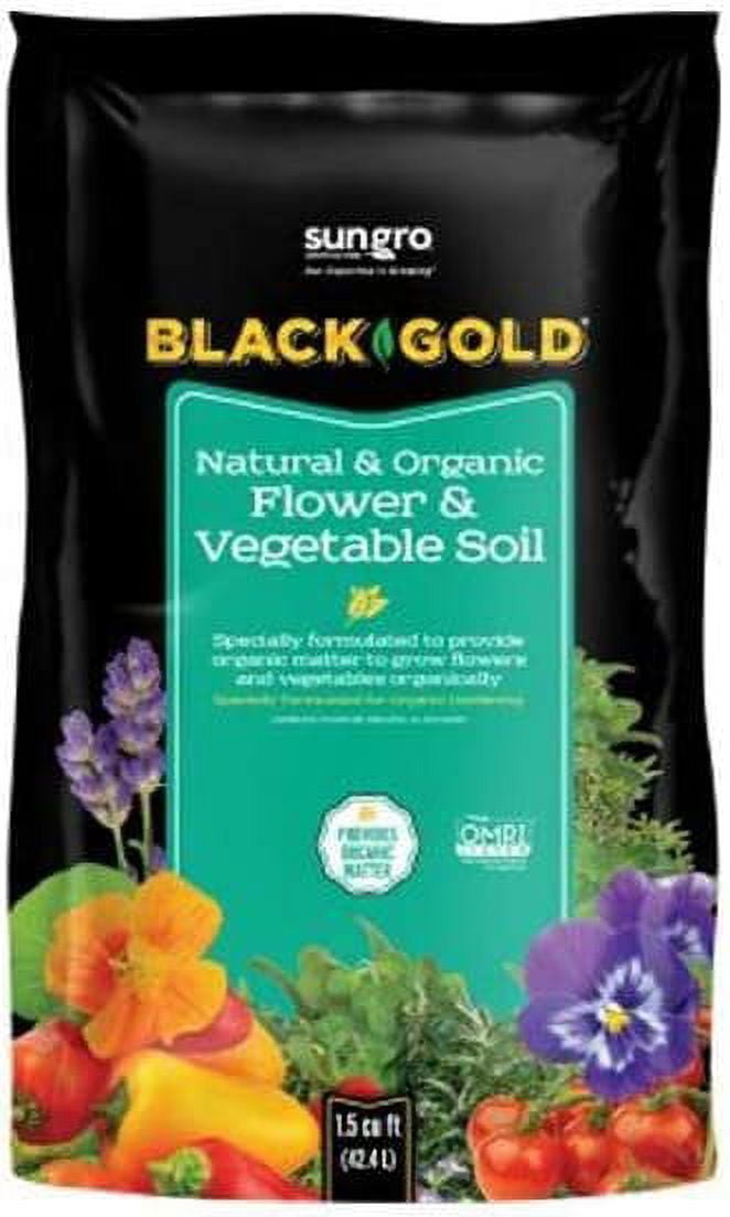 SunGro Black Gold Organic Potting Soil Mix for Outdoor Garden, 1.5 ...