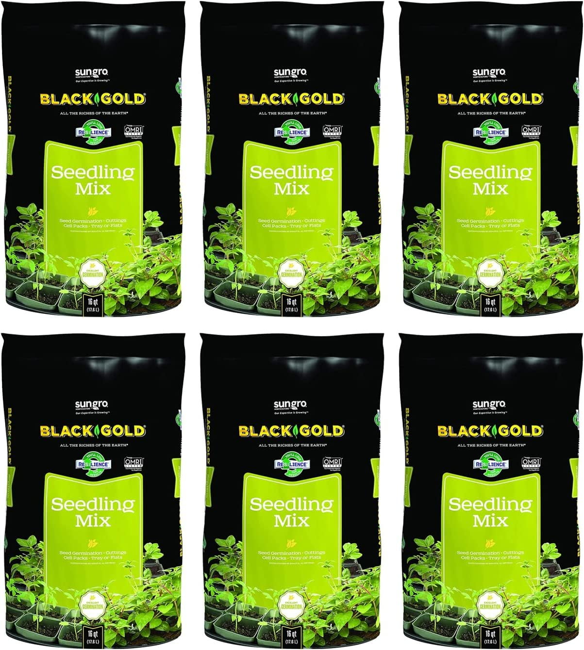 SunGro Black Gold Seedling Germination Mix for Seeds, Cutting ...