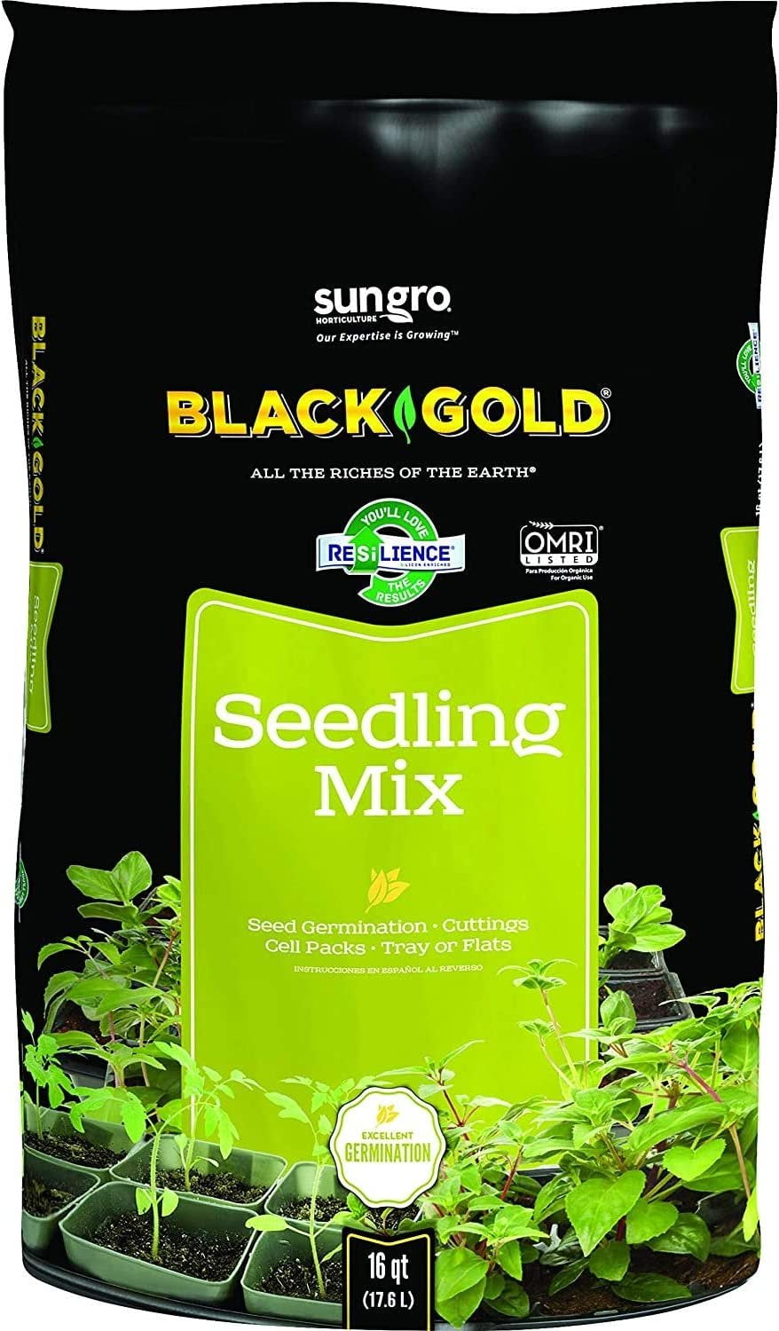 SunGro Organic Seedling Germination Mix for Seeds, Cutting, Veggies ...