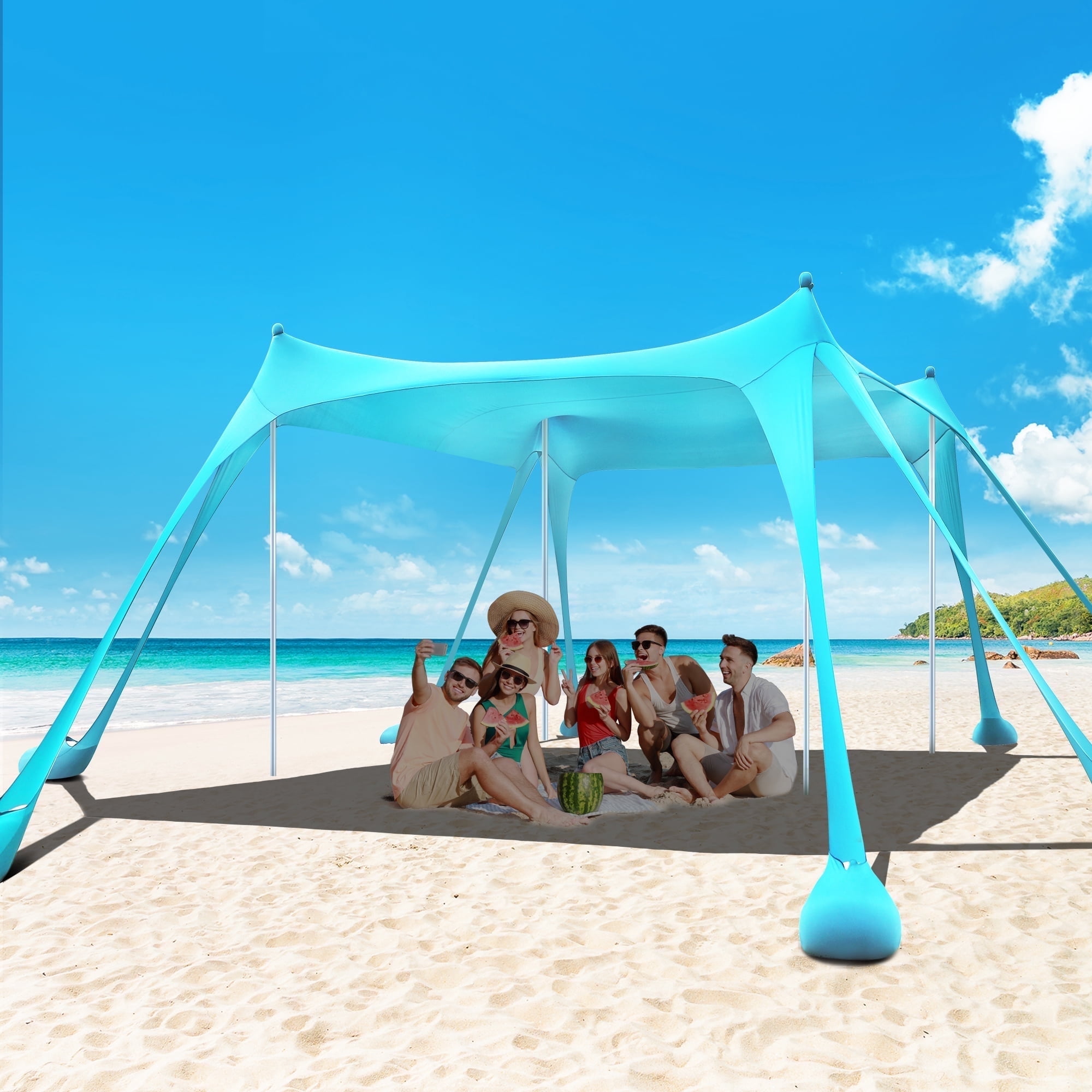 SunGuard Pro 10x10ft Beach Oasis: Instant SPF 100+ UV-Blocking Canopy ...