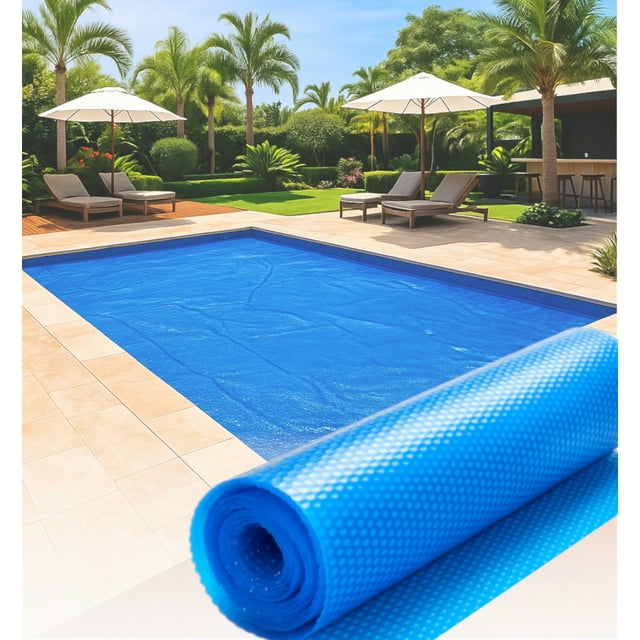 SunHeater Heavy Duty Pool Solar Cover 20 ft. x 36 ft. Rectangular Blue ...
