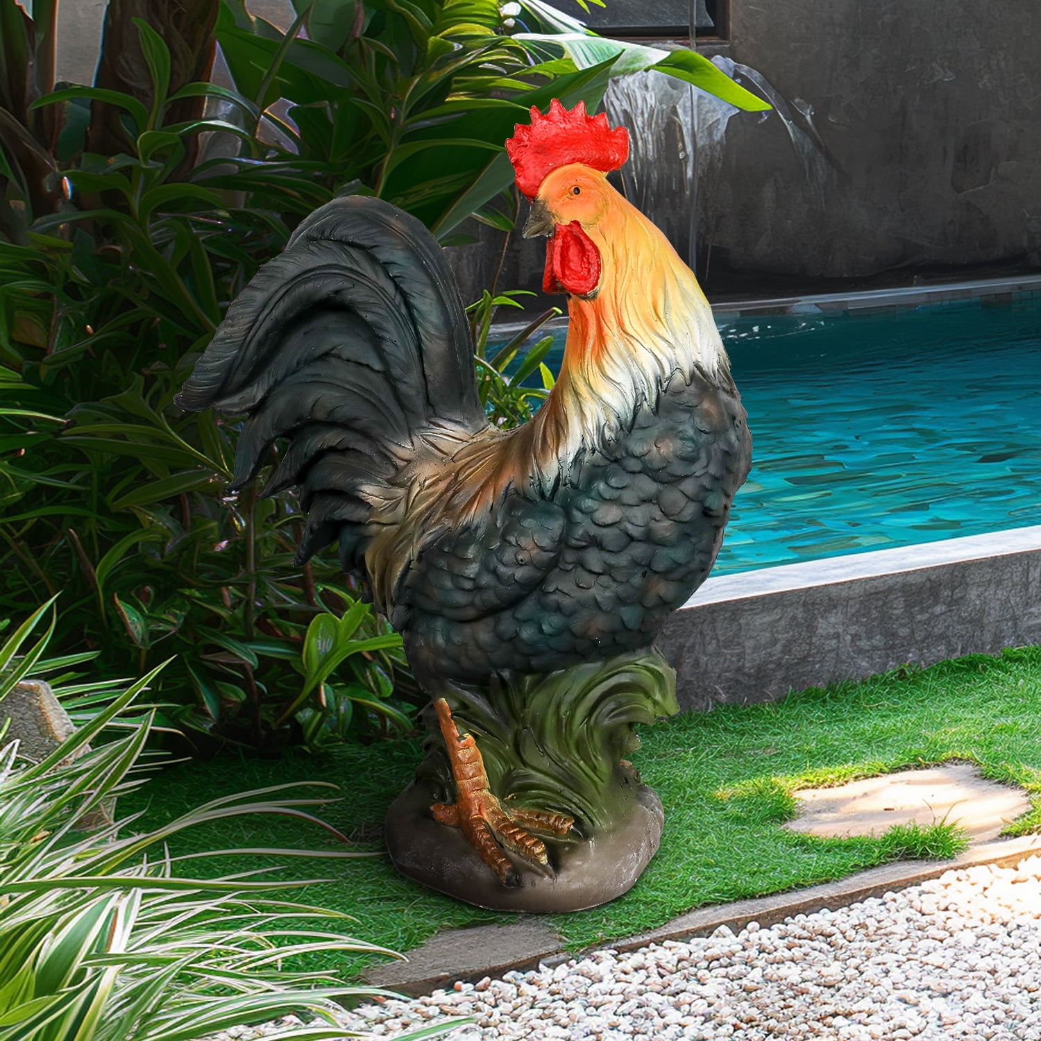 SunJet Concrete Rooster Decor,Yard Chicken Decorations, Chicken ...