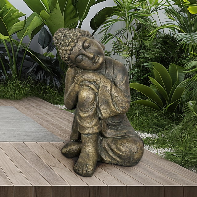 SunJet Outdoor Buddha Statue - Hug Knee Sleeping Buddha Sculpture ...