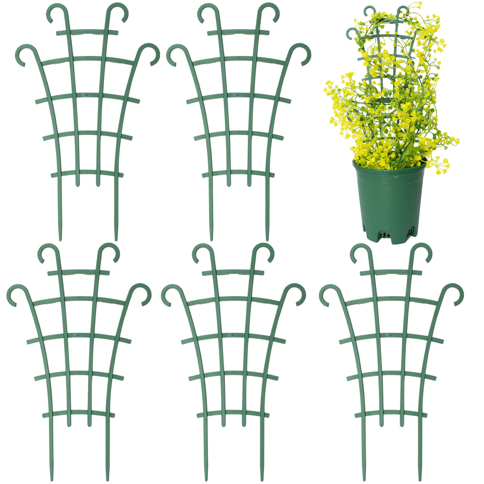 SunKrop 5 Pack Small Trellis for Potted Plants Outdoor, Tiny Stackable ...