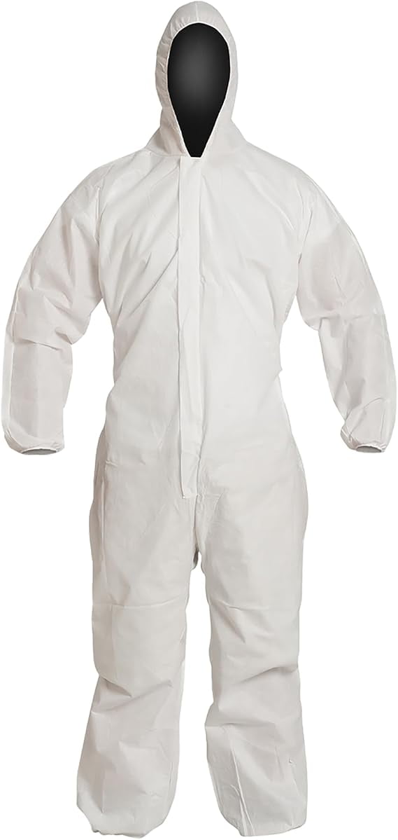 SunLite Ultra SMS Protective Hazmat Suit, Attached Hood, Elastic Wrists ...