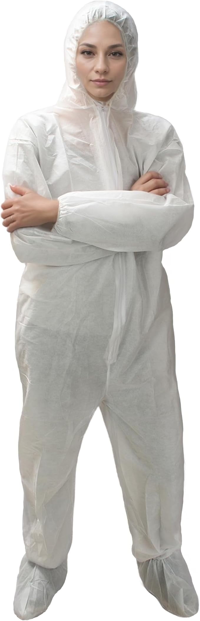 SunLite Ultra SMS Protective Hazmat Suit, Attached Hood and Boots, 6 ...