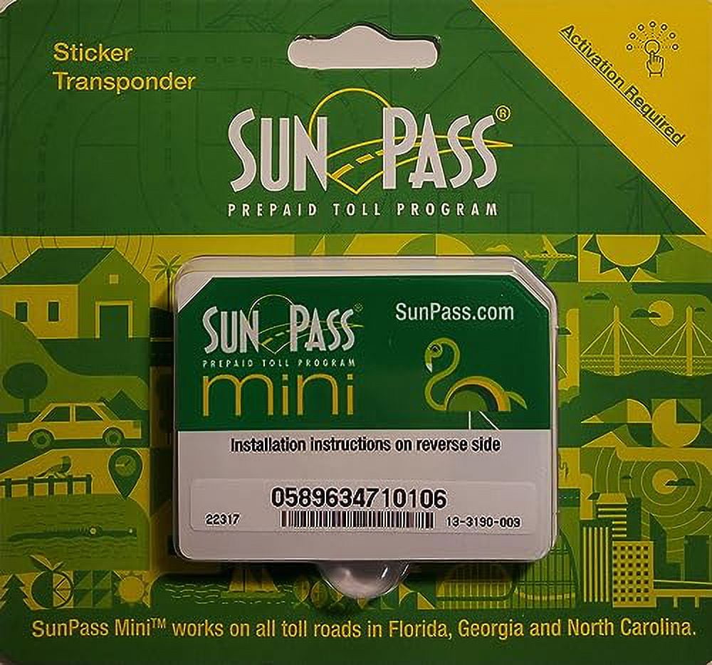 SunPass Mini Sticker Pre-Paid Toll Program For Florida (Styles may vary ...