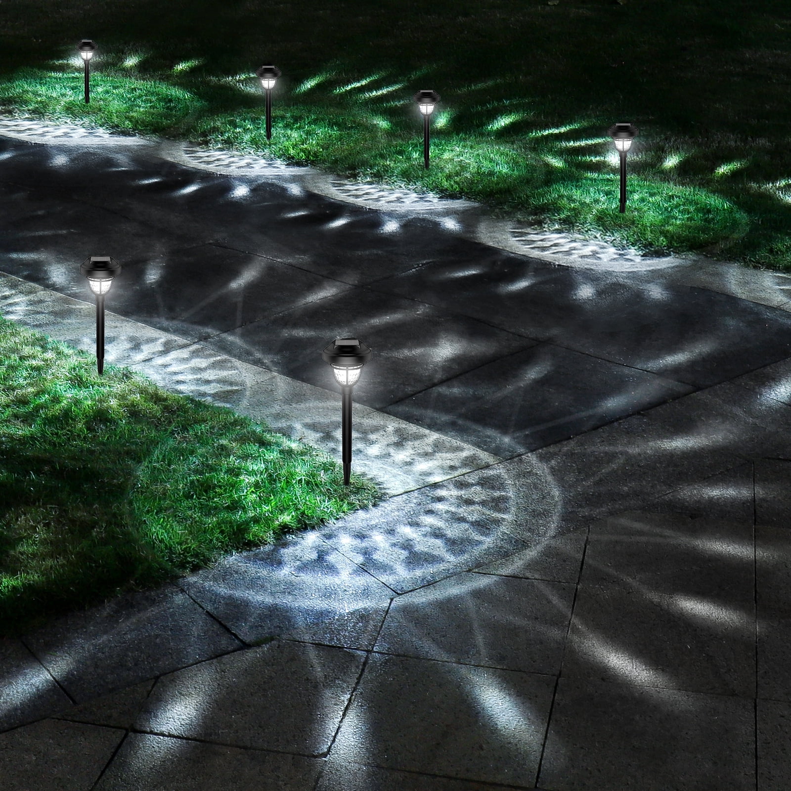 SunPower™Solar Garden Lights Outdoor Waterproof Auto On/Off with 8-10H ...