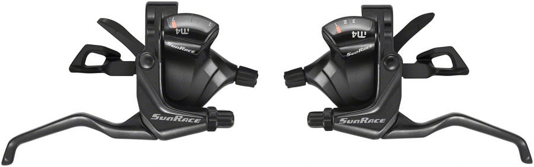 SunRace 3x7-Speed Brake/Shift Lever Set for V-Brakes, Black/Silver ...