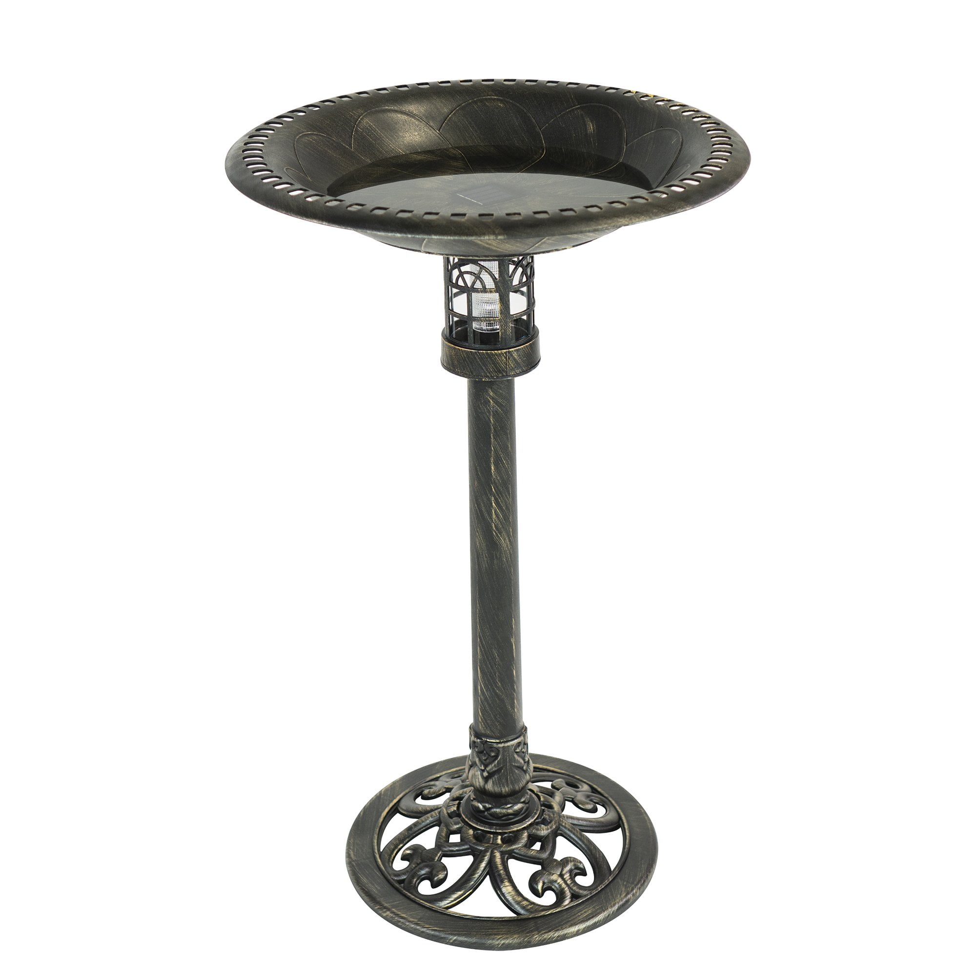 SunRay Beacon Point Solar Lighted Bird Bath - Brushed Bronze - Walmart.com