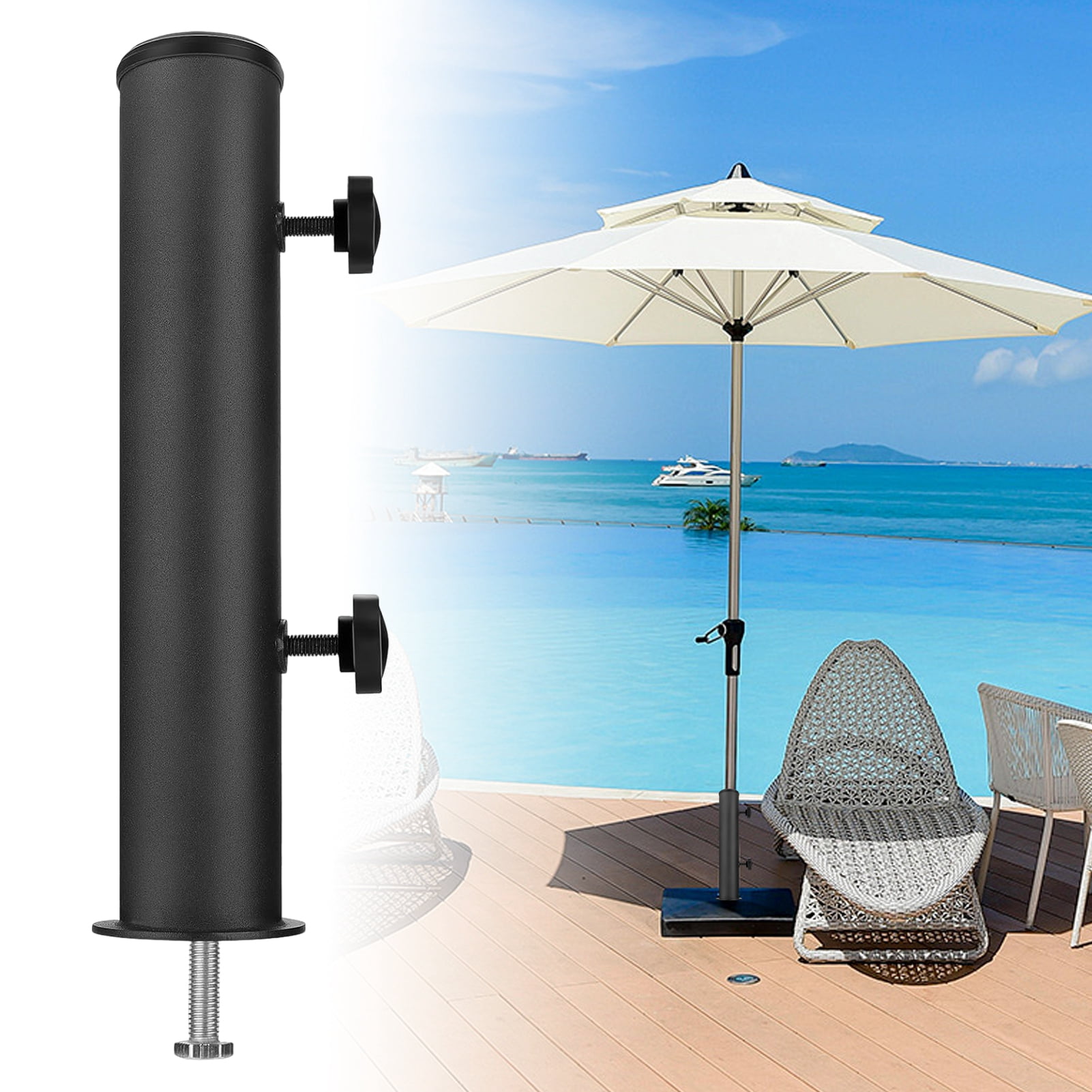 SunRoad 1 Set Umbrella Stand Tube with Insert Pipe Sleeve Hand Knob ...