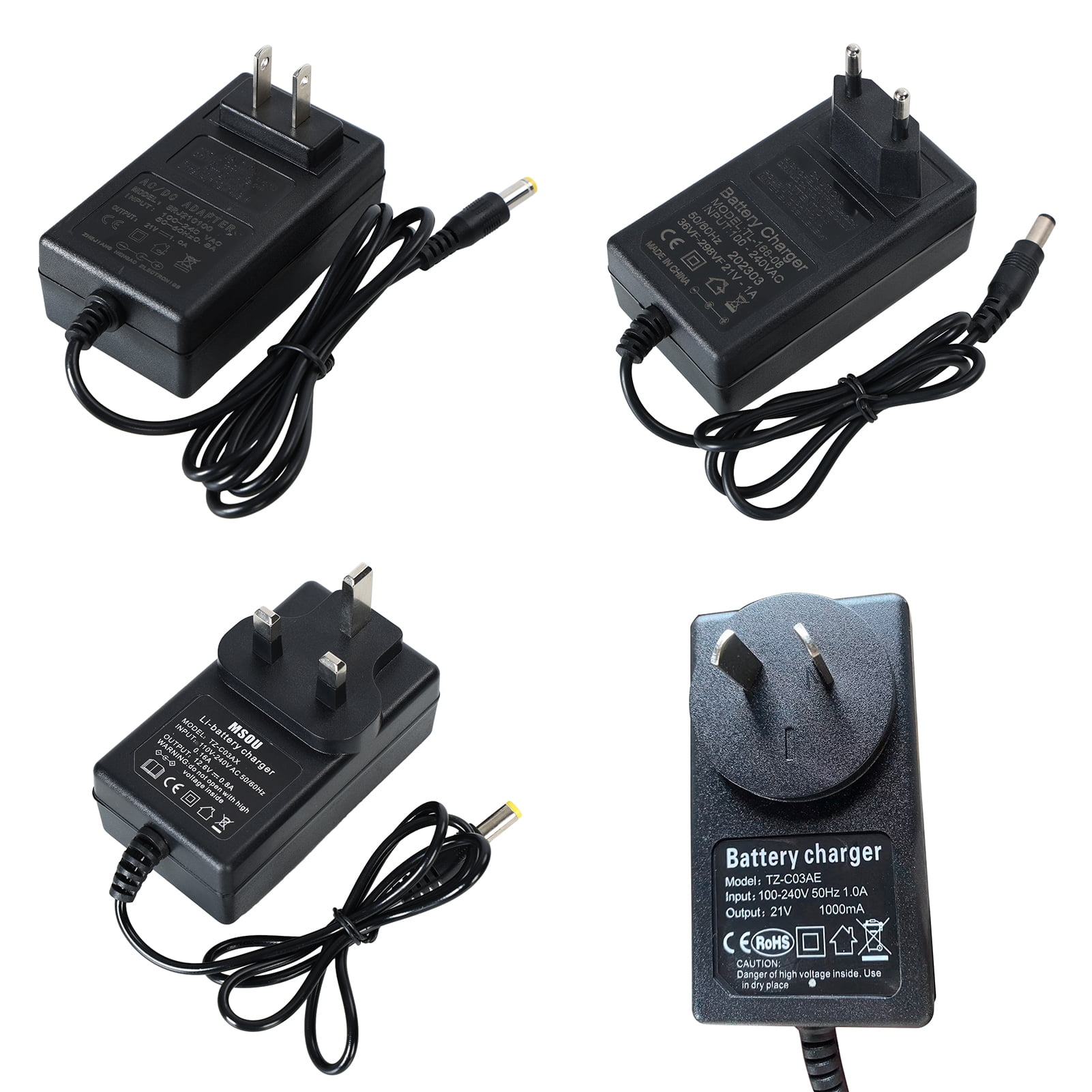 SunRoad 21V Battery Charger, US/UK/EU Plug Adapter for Mini Chainsaw ...