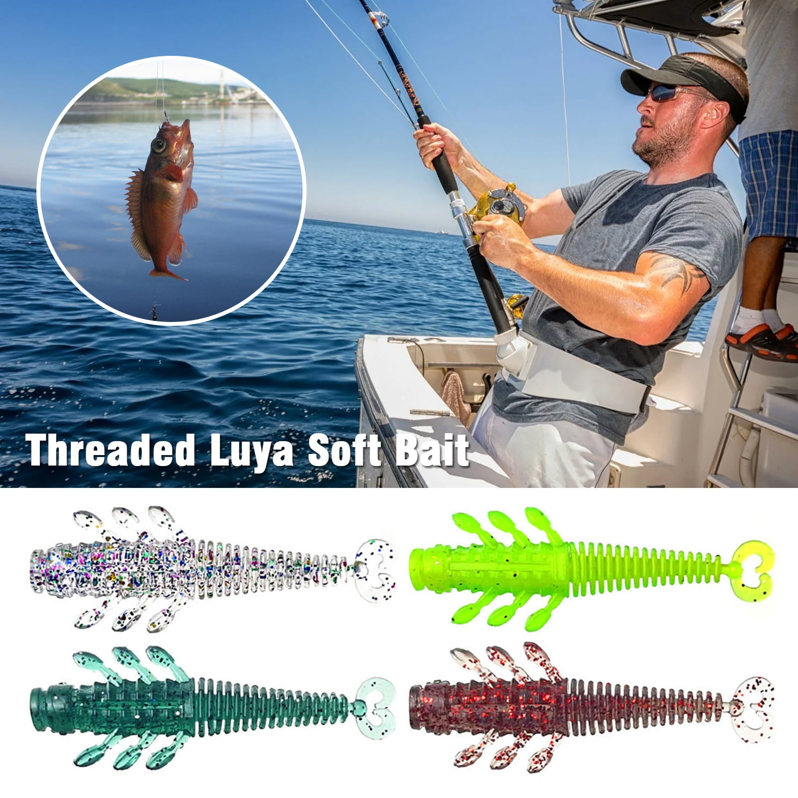 SunRoad 8Pcs/Set 6CM/2.15G Soft Shrimp Lure Realistic Bionic Colorful ...