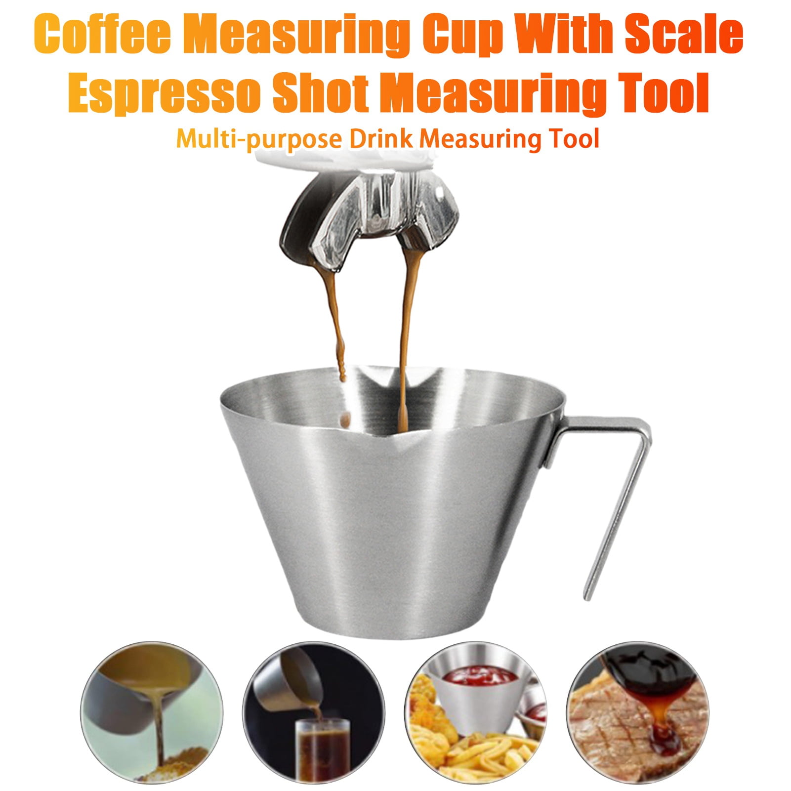 SunRoad Espresso Measuring Cup Dual Scale Stainless Steel Coffee Cup ...