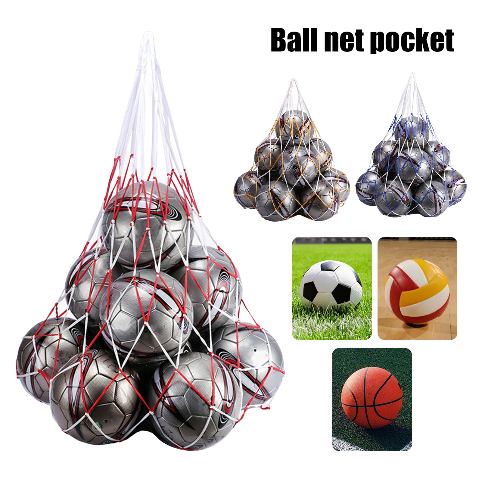 SunRoad Extra Large Mesh Ball Bag Drawstring Soccer Ball Bag Heavy Duty ...