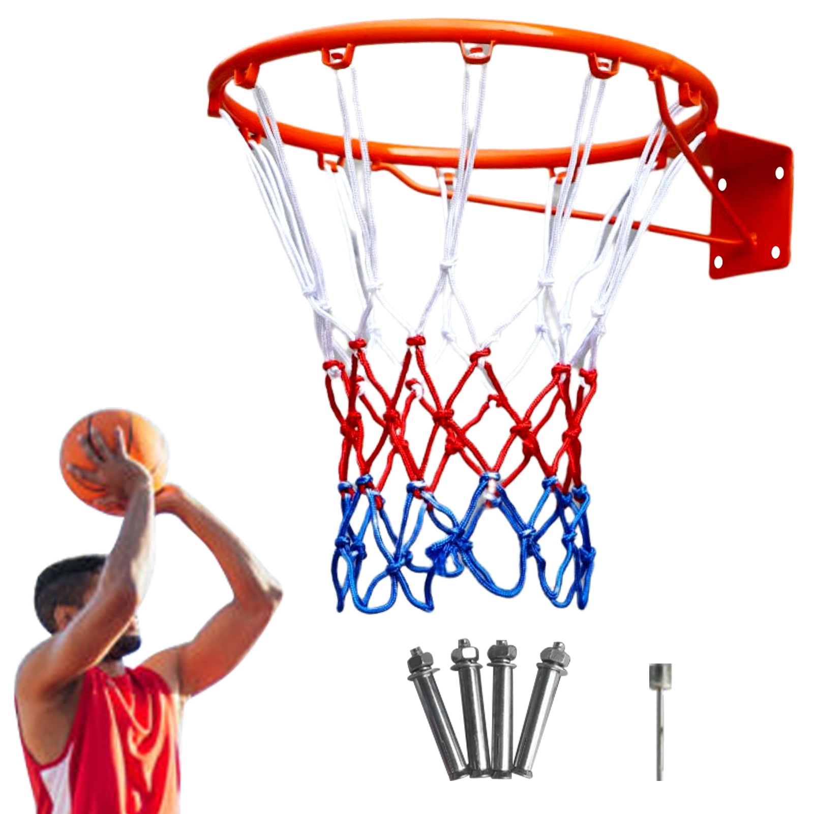 SunRoad Heavy-Duty Steel Plate Basketball Hoop with Spring Shock ...