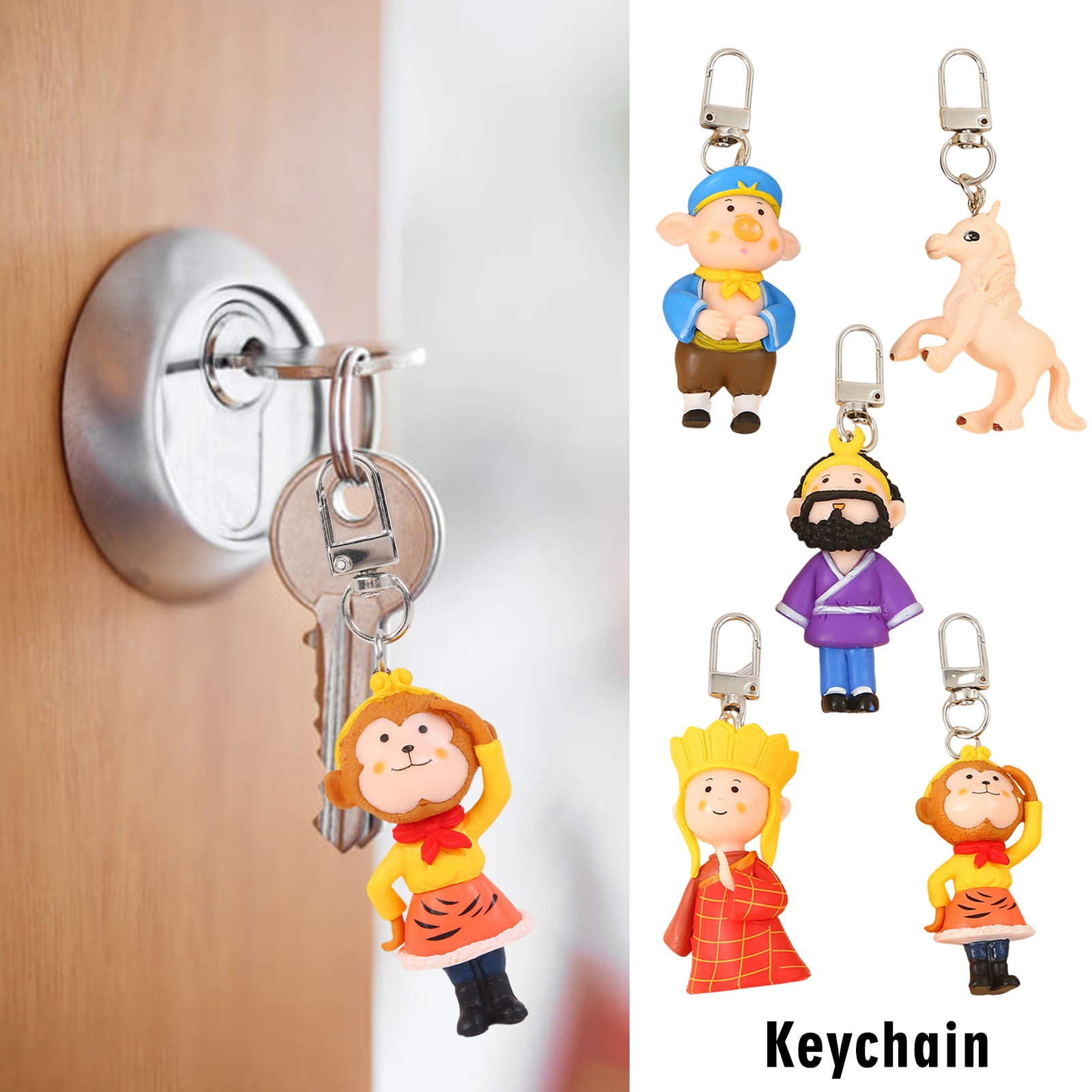 SunRoad Journey to West Keychain Pendant Resin Sun Wukong Tang Monk ...