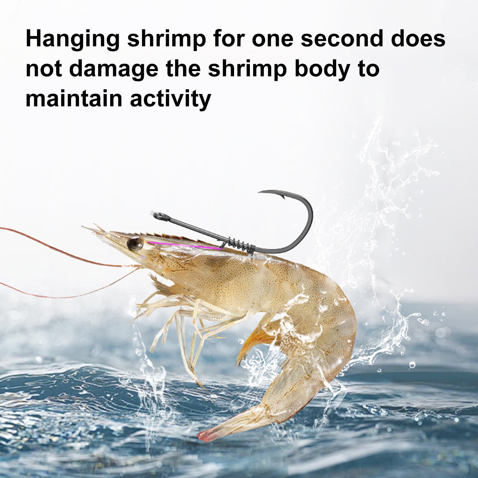SunRoad Live Shrimp Fixing Hook Heavy Duty Carbon Steel Barbed Fishhook ...