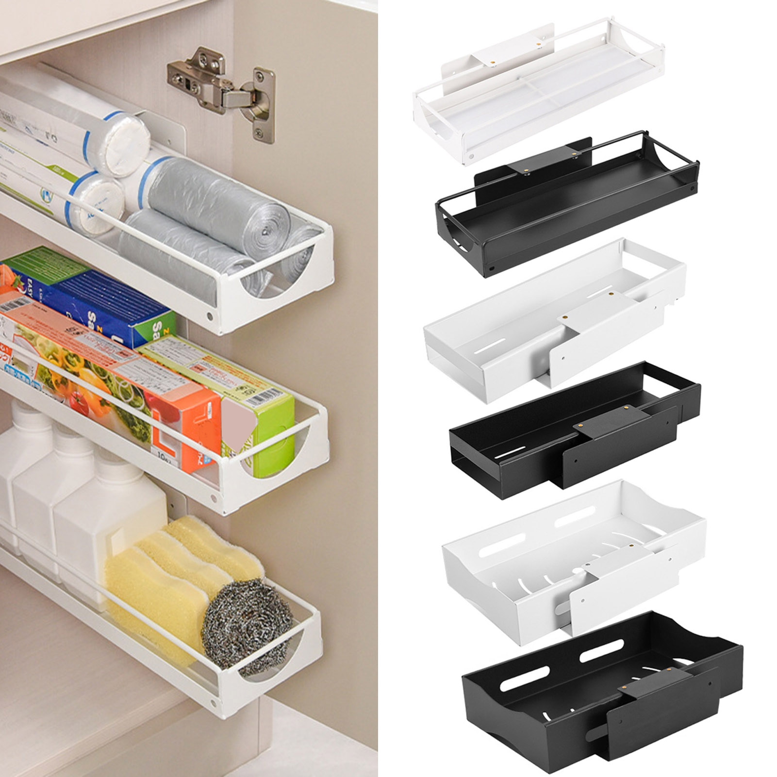 SunRoad Pull-out Storage Rack Cabinet Organizer Strong Load-bearing ...