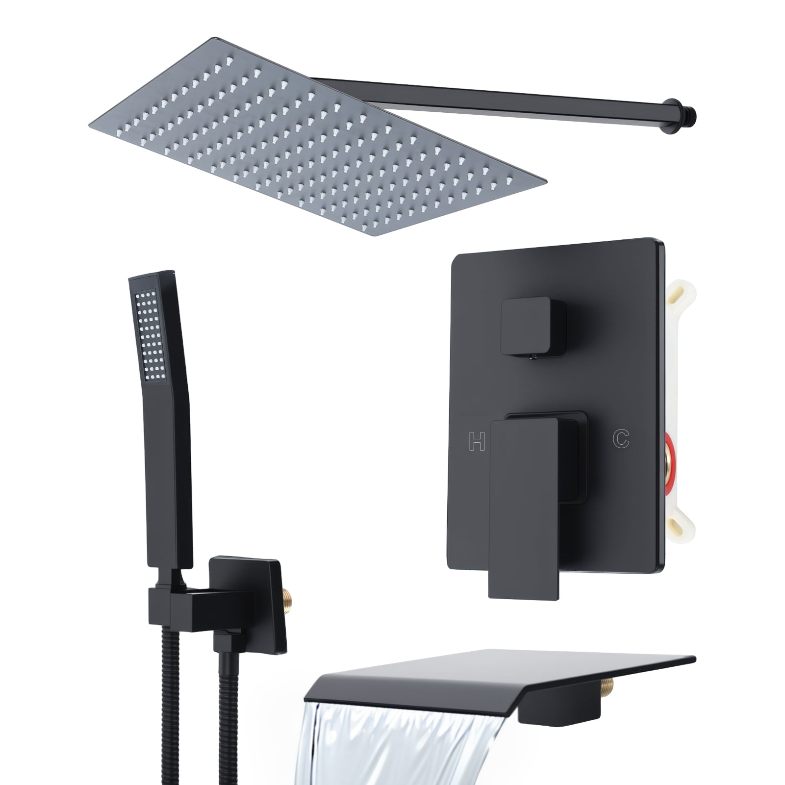 SunRoad Shower Panel Tower System with Handheld Rotary Sprayer Head ...