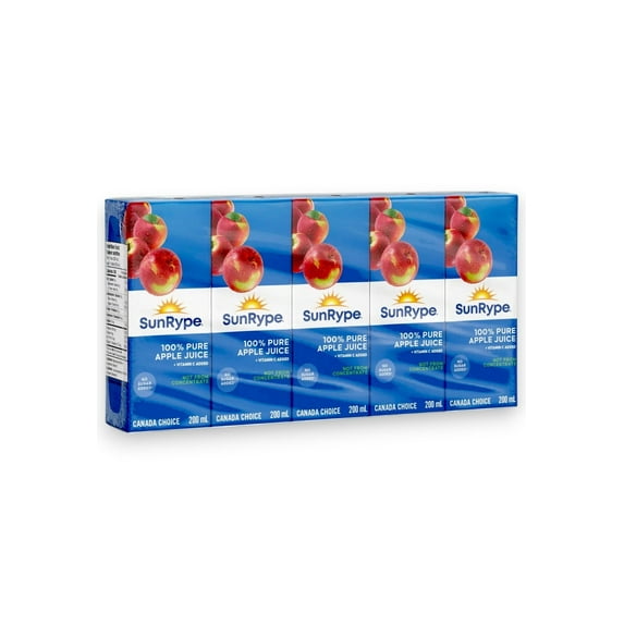 SunRype 100% Pure Apple Juice Boxes Perfect for On-The-Go, 5x200ml, 1L ...