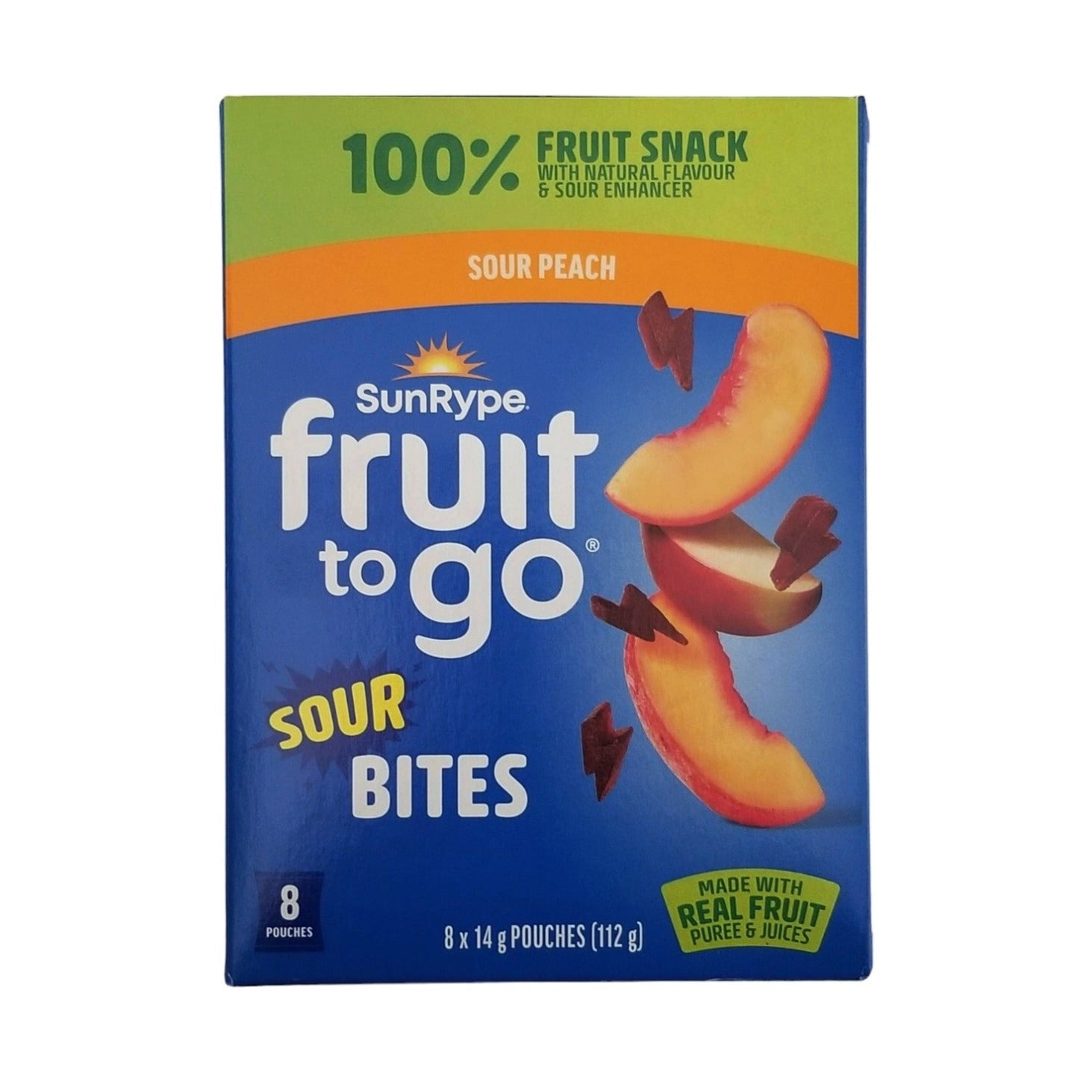 SunRype Fruit to Go Sour Bites, Sour Peach, 8 pouches x 14g, 112g/4 oz ...