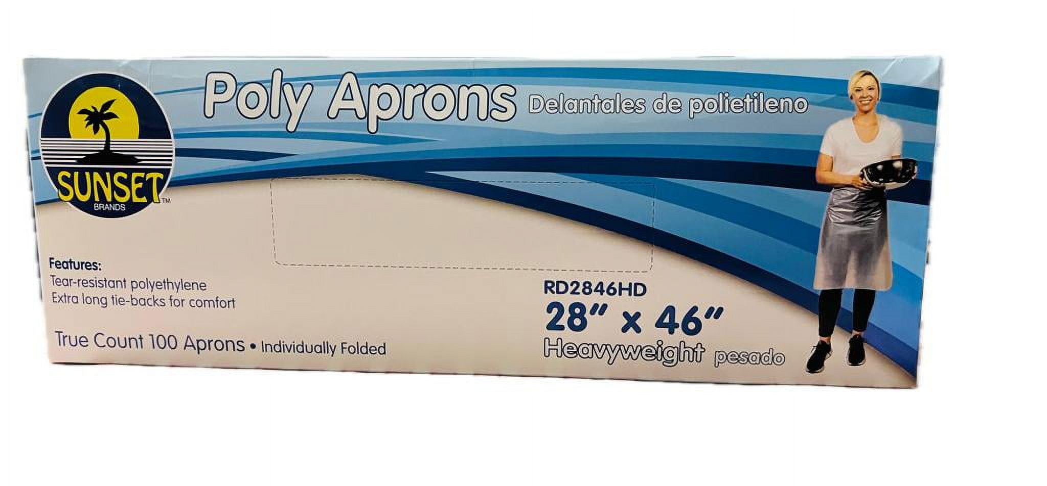 SunSet Poly Apron- Heavyweight- 28" x 46"- 100 count- Folded - Walmart.com