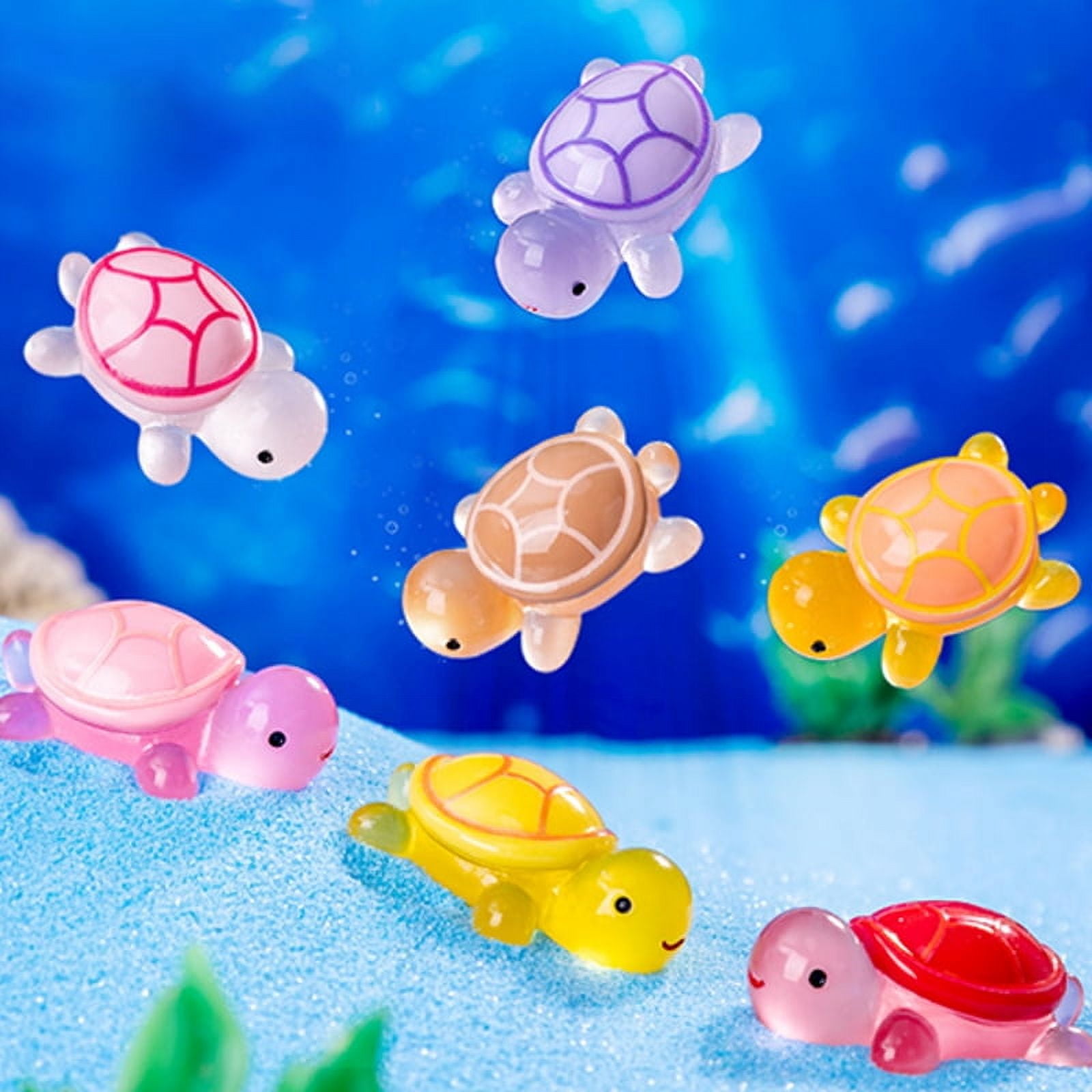 SunShiLing Cute Cartoon Resin Luminous Turtle Ornament Cartoon Aquarium ...